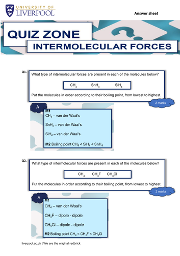 Intermolecular forces lesson pack | Teaching Resources