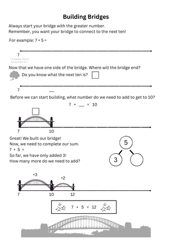 Bridging through 10 or 100 -Number Lines | Teaching Resources