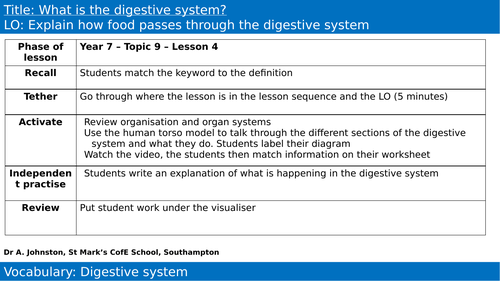 KS3 - Science - Digestive, nervous, circulatory, skeletal and muscular ...