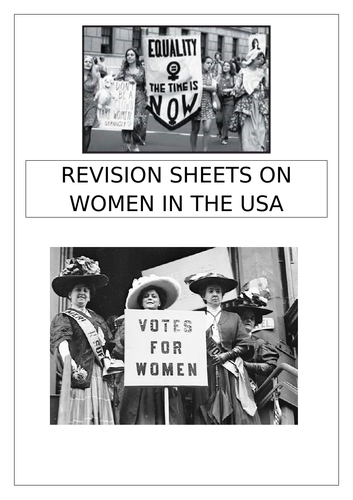 USA Theme 3: Women revision | Teaching Resources