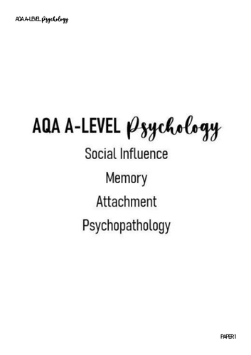 AQA A-Level Psychology Paper 1 Essays Bundle | Teaching Resources