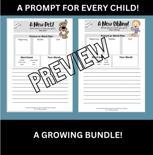 WRITING PROMPTS for Primary Students: PERSONAL NARRATIVE | Teaching ...