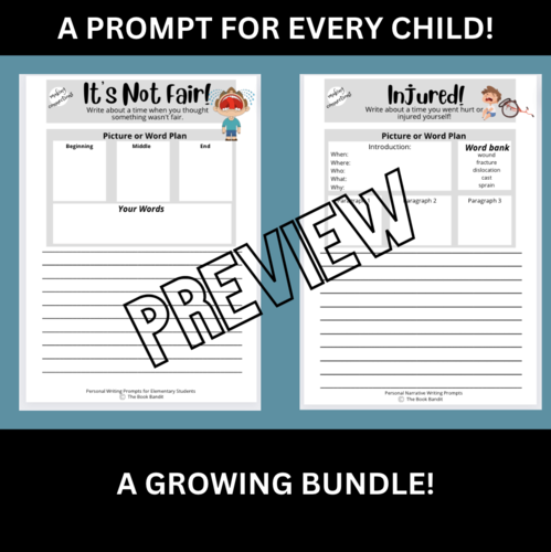 WRITING PROMPTS for Primary Students: PERSONAL NARRATIVE | Teaching ...