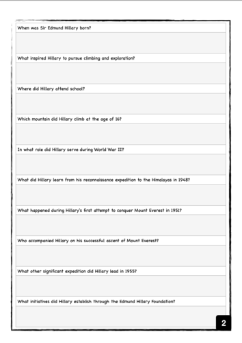 Famous Explorers - Sir Edmond Hillary Activity Set | Teaching Resources