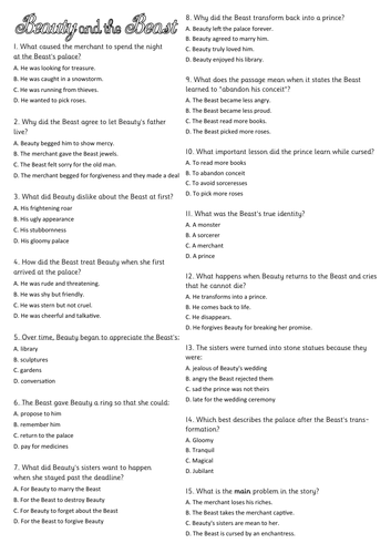 Beauty and the Beast | Teaching Resources