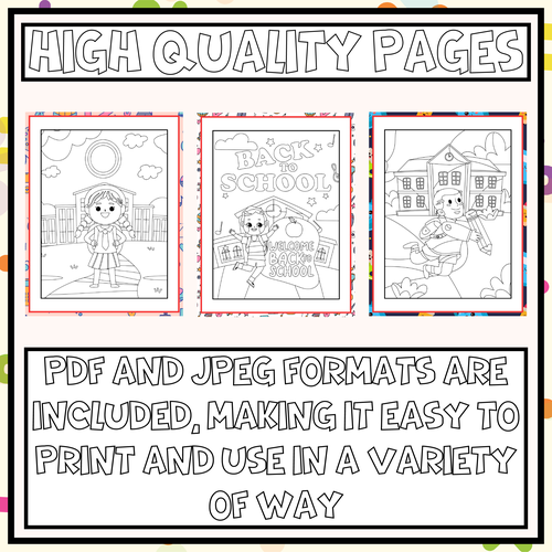 Colorful Back to School Coloring Pages for Kids: Beginning of the Year ...