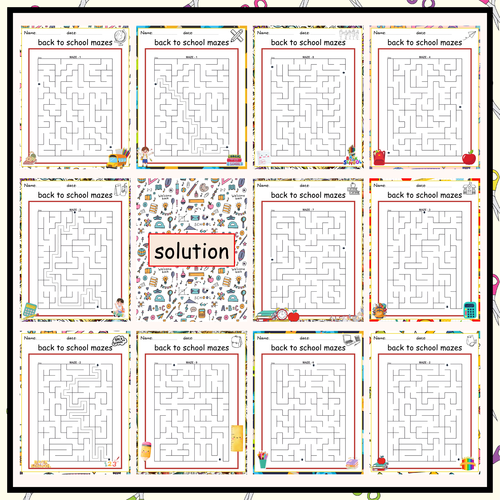 kindergarten activities-Back to School Mazes for Kids- first week ...