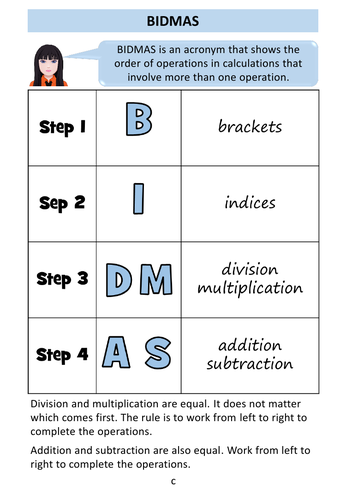 Level 1 Functional Skills Maths - Order of Operations (BIDMAS) Workbook ...