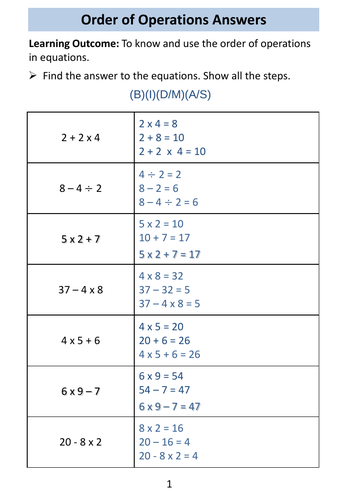 Level 1 Functional Skills Maths - Order of Operations (BIDMAS) Workbook ...