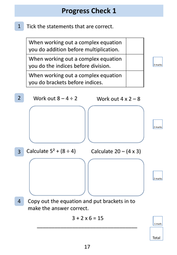 Level 1 Functional Skills Maths - Order of Operations (BIDMAS) Workbook ...