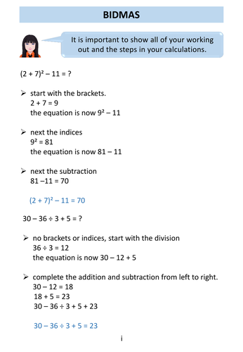 Level 1 Functional Skills Maths - Order of Operations (BIDMAS) Workbook ...