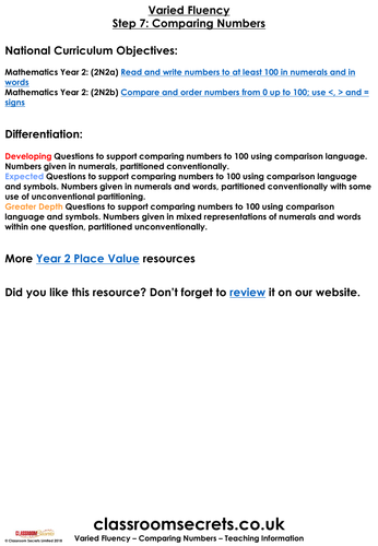 Comparing numbers year 2 | Teaching Resources Comparing numbers year 2 | Teaching Resources