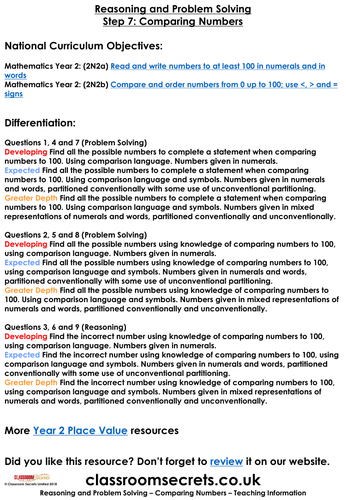 Comparing numbers year 2 | Teaching Resources Comparing numbers year 2 | Teaching Resources