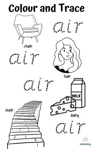 Phonics Worksheet - sound air | Teaching Resources