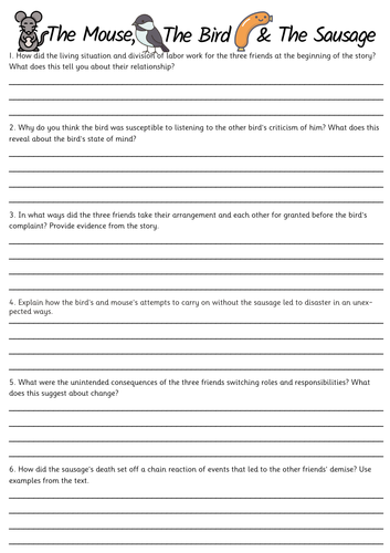 Grimm's Fable Reading Comprehension | Teaching Resources