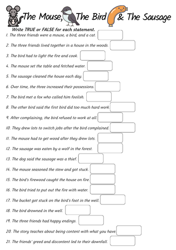 Grimm S Fable Reading Comprehension Teaching Resources