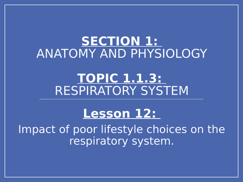 Respiratory system lesson bundle - AQA A level PE Year 1 - handouts ...