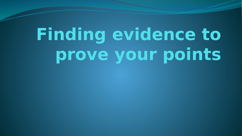 Writing Point and Evidence Paragraphs | Teaching Resources