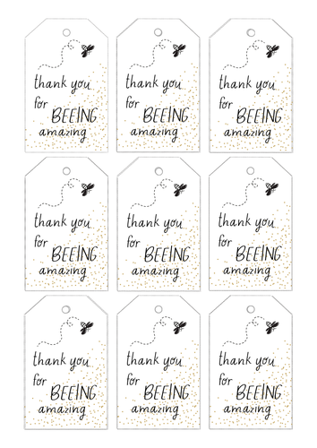 Thanks for BEEING amazing gift tags | Teaching Resources