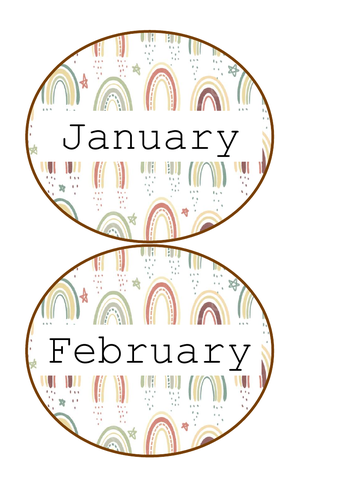 Boho rainbow birthday display | Teaching Resources