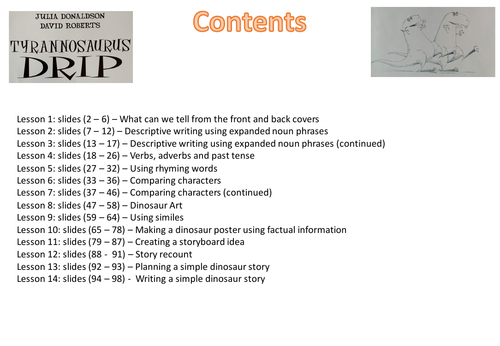 Tyrannosaurus Drip by Julia Donaldson (Complete English planning and ...