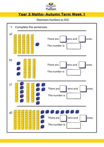 Year 3- Represent and Partition Numbers to 100 | Teaching Resources