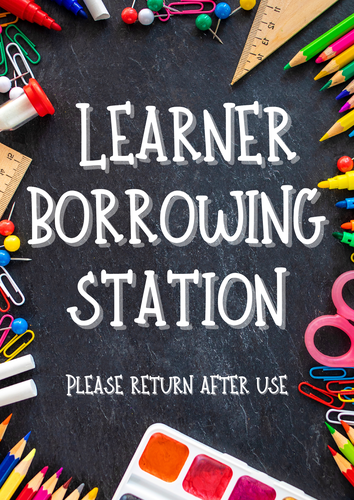 Learner Borrowing Station Digital Poster | Teaching Resources