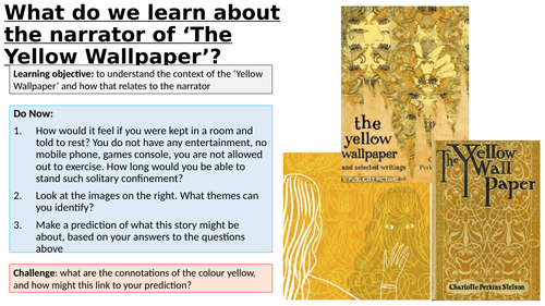 Lessons on 'The Yellow Wallpaper' | Teaching Resources