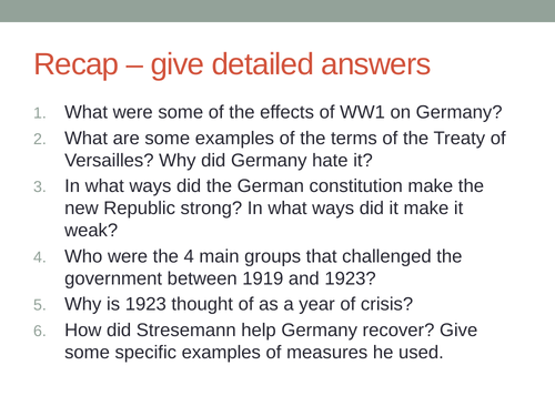Unit 2: Lesson 1 - Early development of the Nazi Party, 1920-22 ...