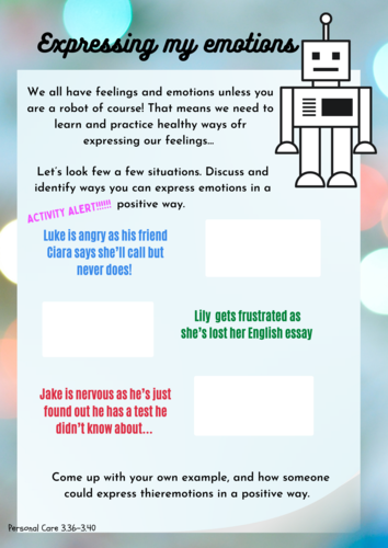 L2LP 2 Personal Care PLU 3: Emotions | Teaching Resources