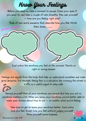 L2LP 2 Personal Care PLU 3: Emotions | Teaching Resources