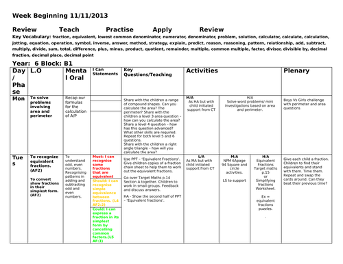 Back to School Year 5 Autumn Term Mathematics 4 Groups | Teaching Resources