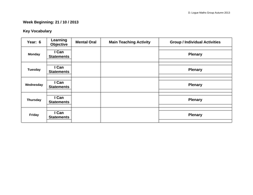 Back to School Year 5 Autumn Term Mathematics 4 Groups | Teaching Resources