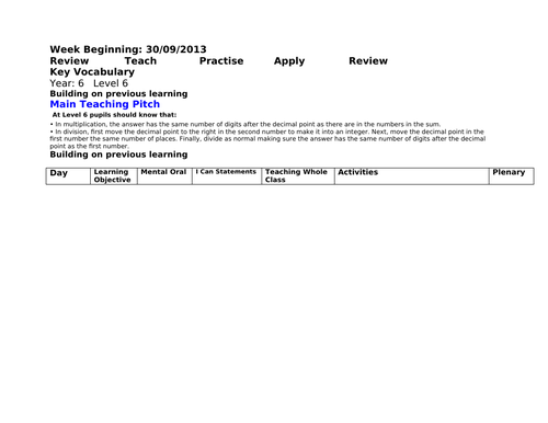 Back to School Year 5 Autumn Term Mathematics 4 Groups | Teaching Resources