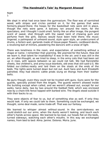 Lessons on 'The Handmaid's Tale' | Teaching Resources