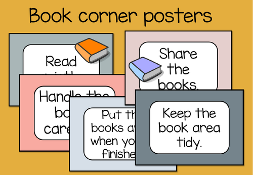 Book Corner/reading area Display - boho colours | Teaching Resources