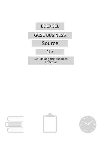 Edexcel GCSE - Test - 1.4 Making the Business Effective | Teaching ...