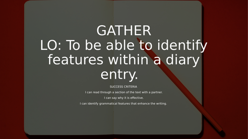 Skellig - UKS2 English - Diary Entry - 3 Week Cycle | Teaching Resources