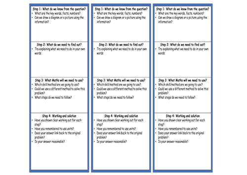 GCSE Maths problem solving strips | Teaching Resources