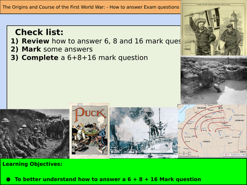 International GCSE (Edexcel) Origins and Course of the First World War ...