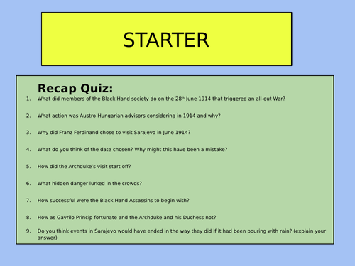 International GCSE (Edexcel) Origins and Course of the First World War ...
