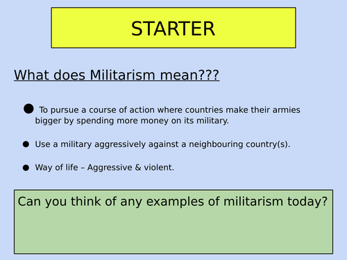 International GCSE (Edexcel) Origins and Course of the First World War ...