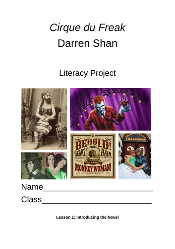 Cirque du Freak SOW (Literacy and Language Skills Booklet) | Teaching ...