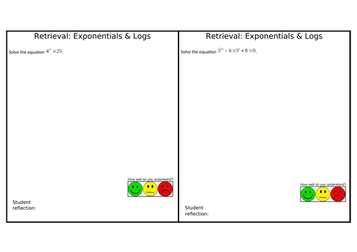 A Level Maths: exponentials and logarithms retrieval sheet | Teaching ... A Level Maths: exponentials and logarithms retrieval sheet | Teaching ...