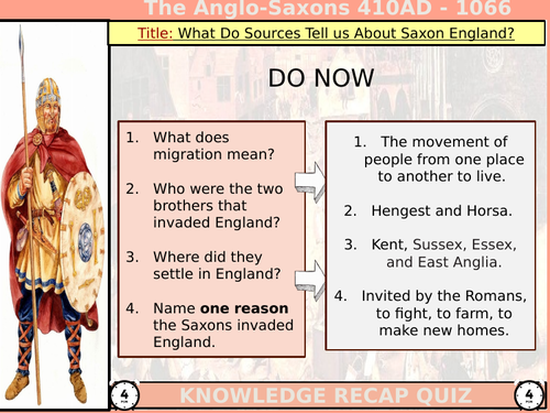 What Do Sources Tell us About Saxon England? | Teaching Resources
