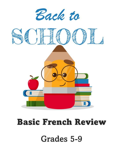 Back to School French Review Grades 5-9 | Teaching Resources