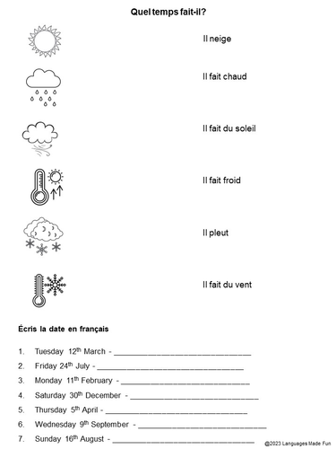 Back to School French Review Grades 5-9 | Teaching Resources