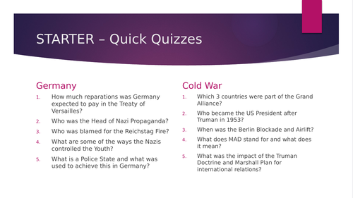 Unit 2: Lesson 1 - The Berlin Wall | Teaching Resources