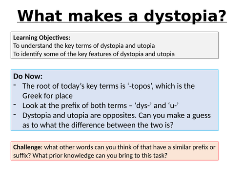 Introduction to Dystopia | Teaching Resources