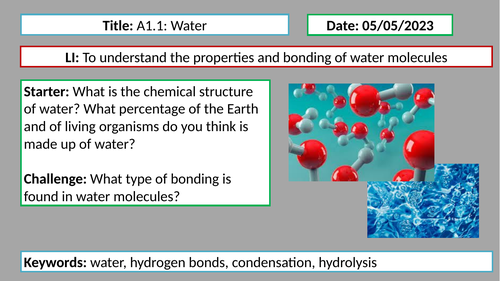 IB Biology A1.1 Water (First exams in 2025) FREE TASTER LESSON ...